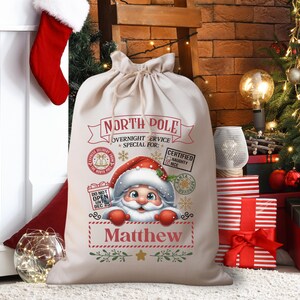 Personalized Elf Bag, Personalized Santa Sack, Christmas Gift Bag ...