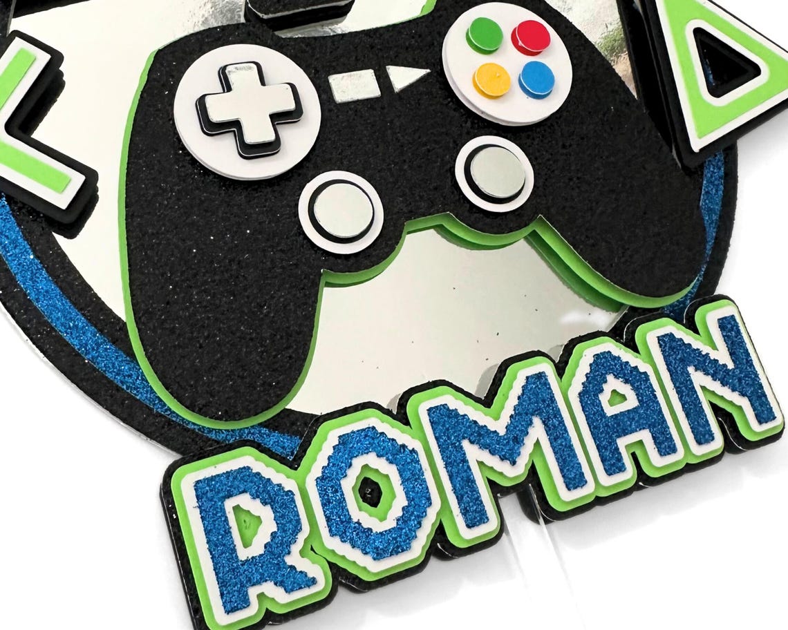 Personalized Gamer Cake Topper – Custom Name and Age – Video Game ...