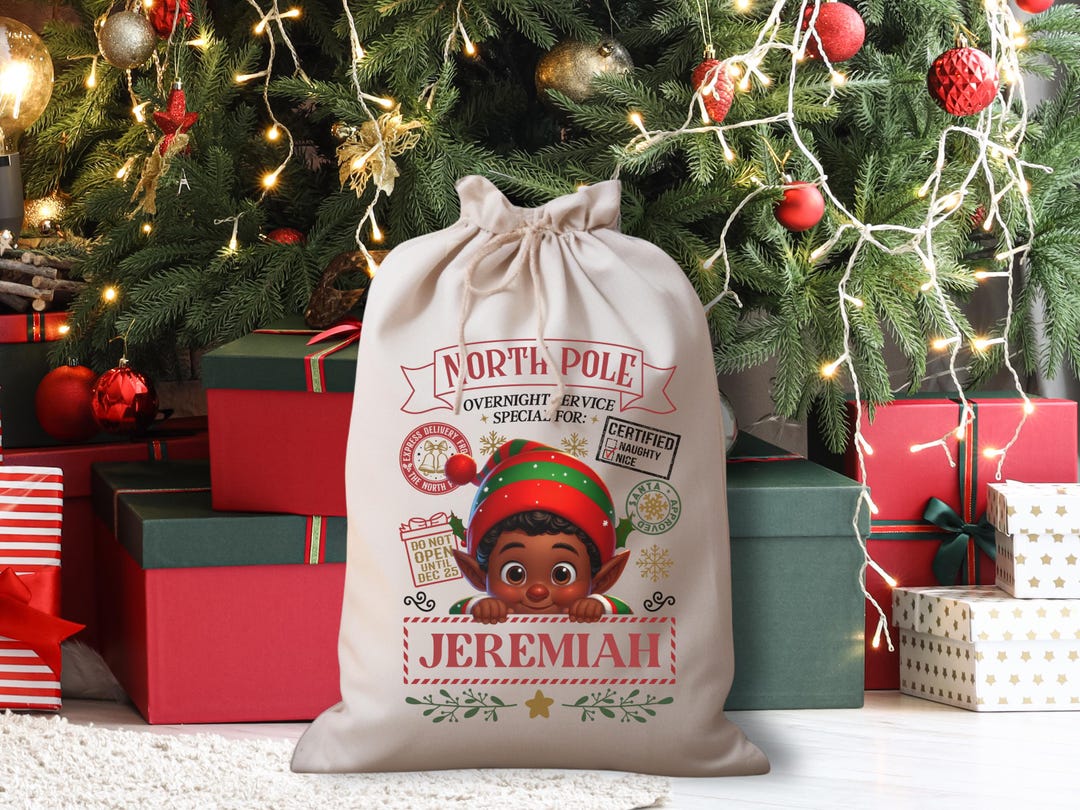 Personalized Elf Bag, Personalized Santa Sack, Christmas Gift Bag ...