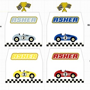 Personalized Race Car Goodie Box – Gable Party Favor – Set of 6 – Add Name & Age – Race Car ...