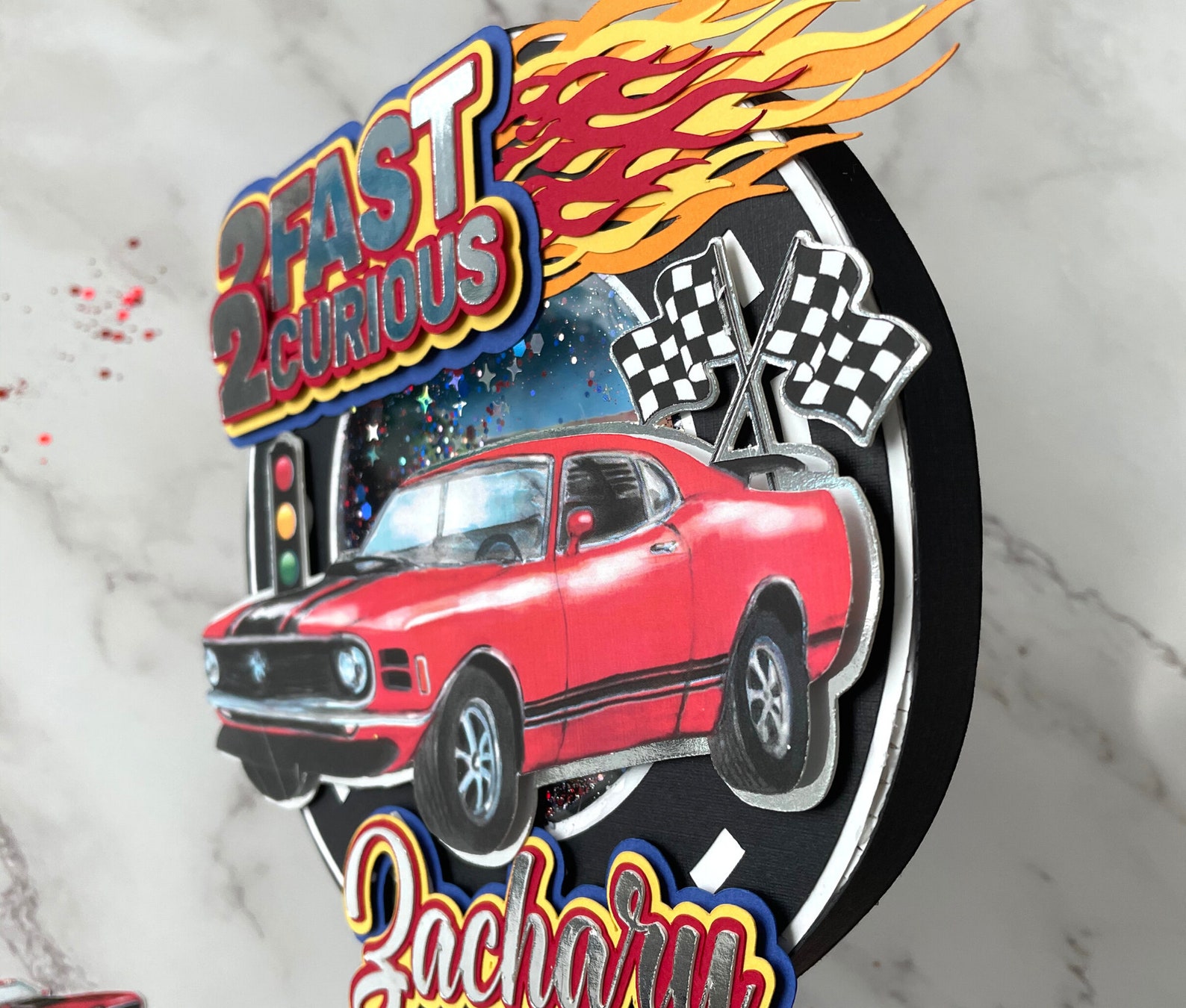 TWO FAST CAKE Topper, With Lights, Two Fast, Two Curious Cake Topper ...