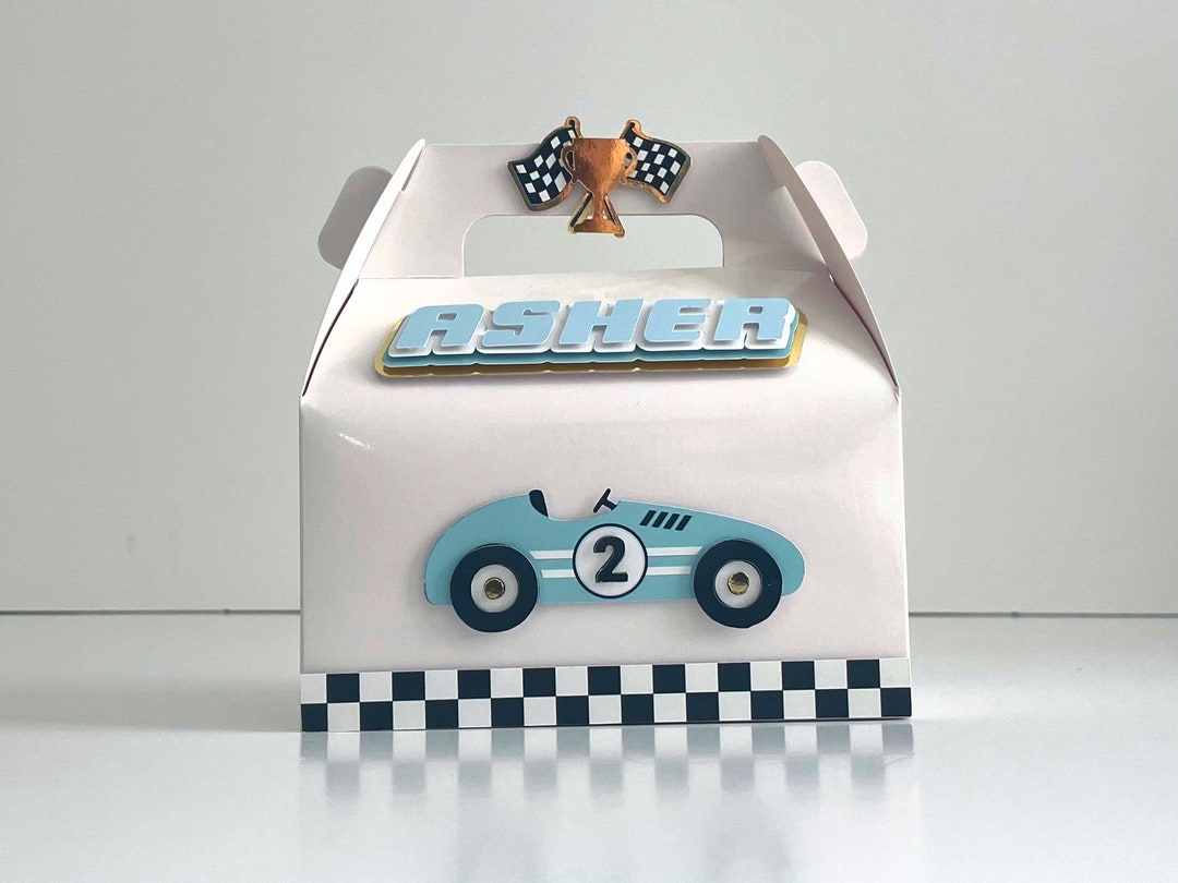 Personalized Race Car Goodie Box – Gable Party Favor – Set of 6 – Add ...