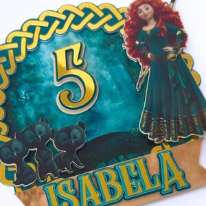 Merida Cake Topper, Princess Theme - Etsy