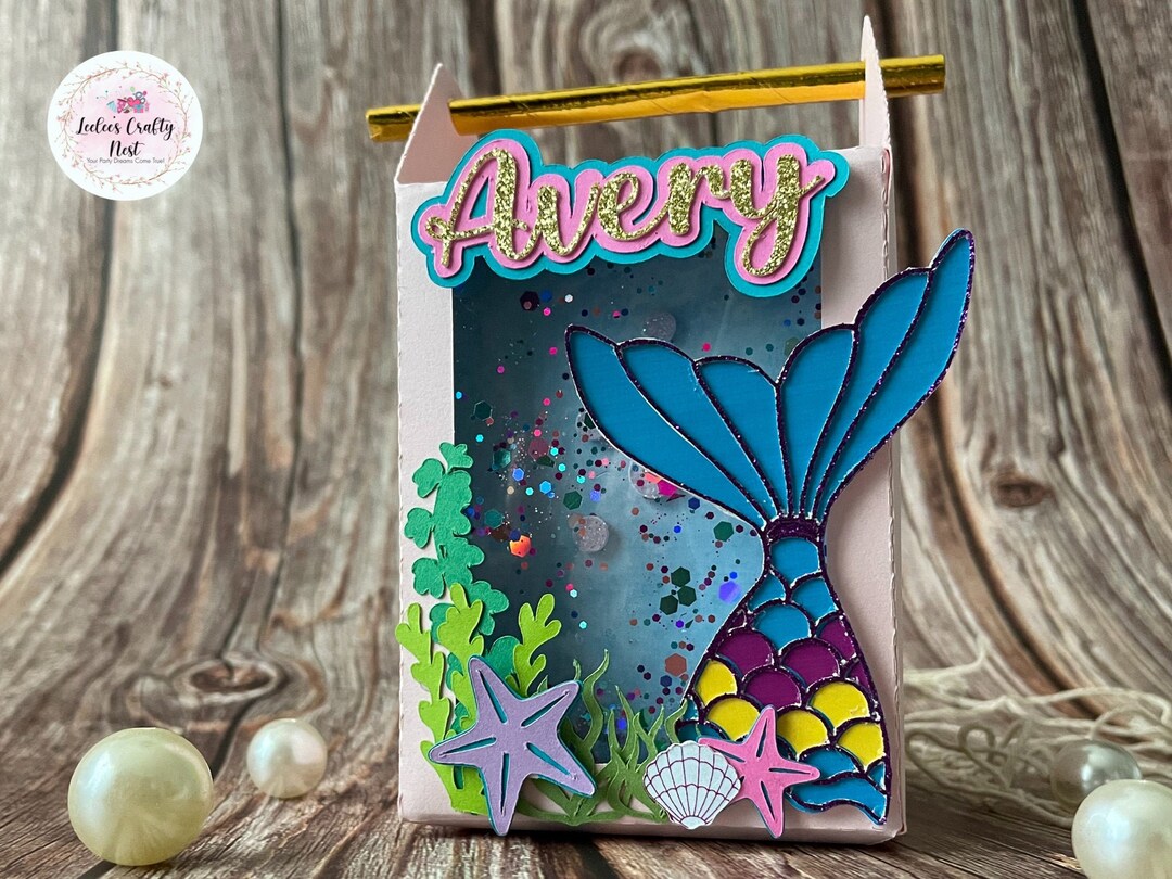 Mermaid Favor Box , Shaker, Unit of 6, Personalized, Splashing By ...
