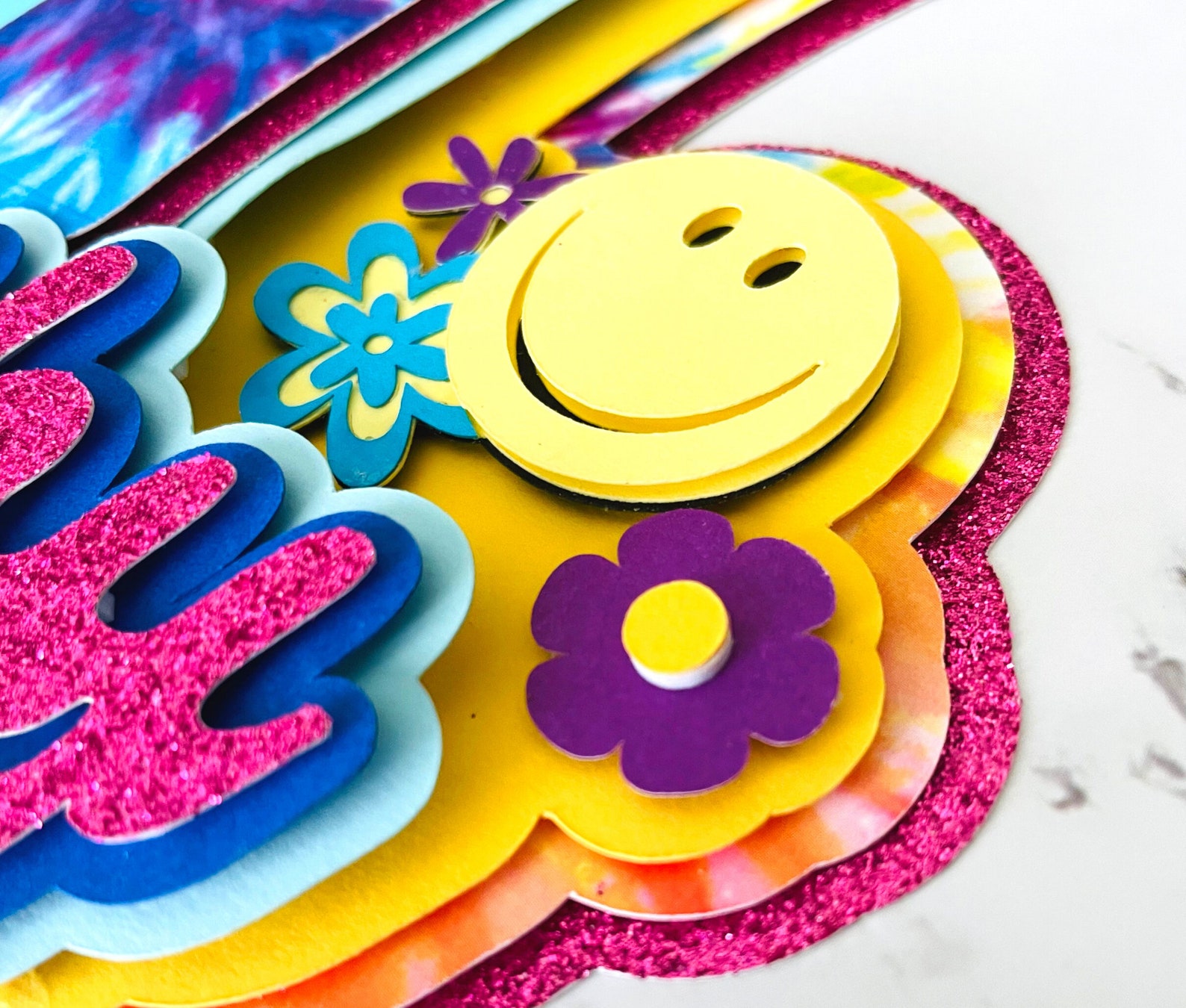 Retro Cake Topper Tie Dye Cake Topper Groovy Party Topper - Etsy