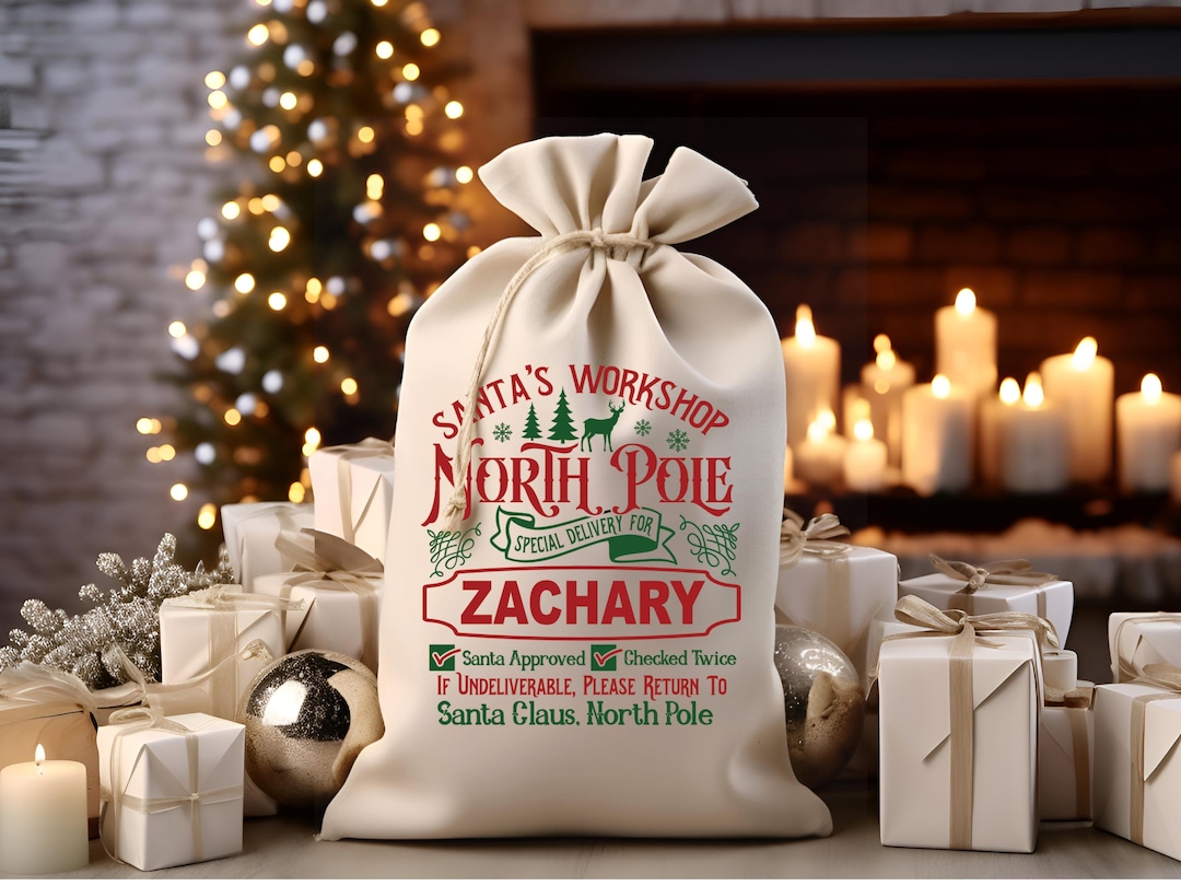 Personalized Santa Bag, Personalized Santa Bag Christmas Gift Bag ...