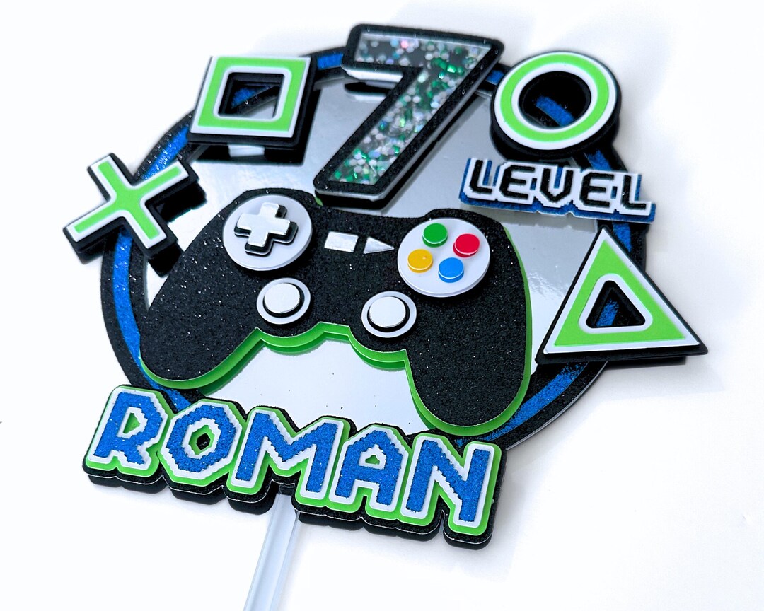 Personalized Gamer Cake Topper – Custom Name and Age – Video Game ...