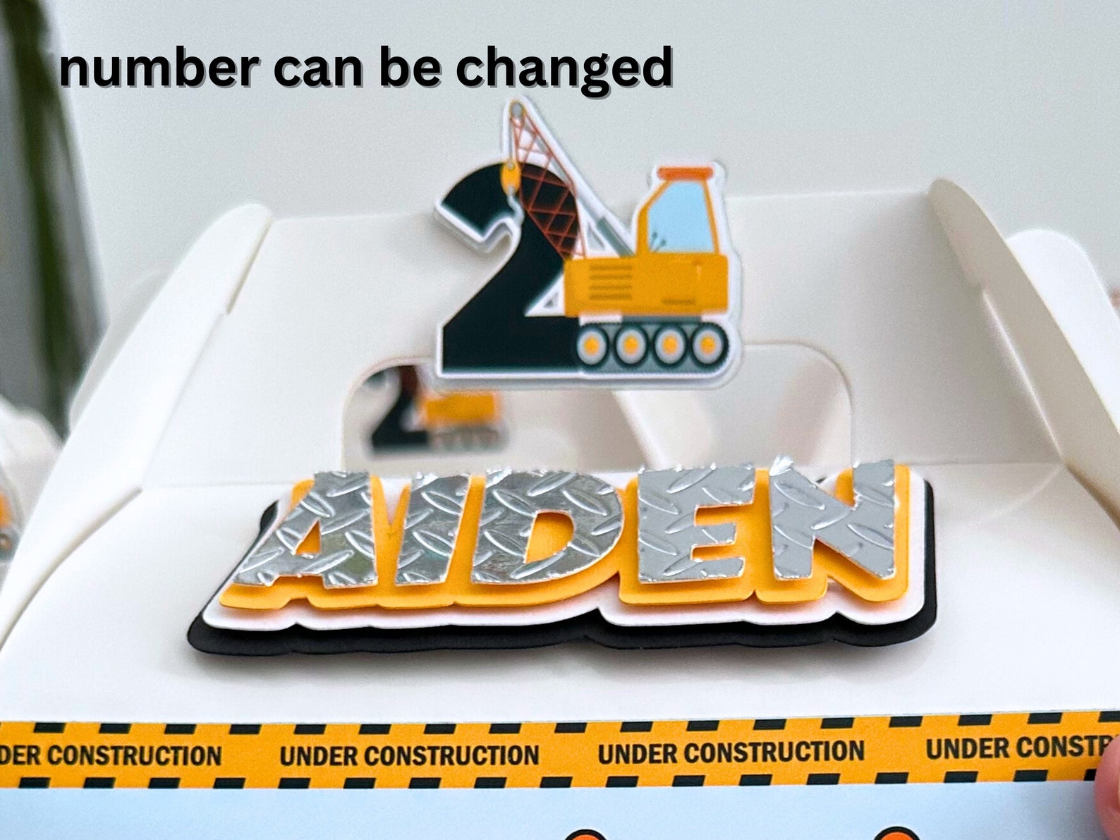 Construction Favor Box – Personalized Builder Party Gable Box – Under ...