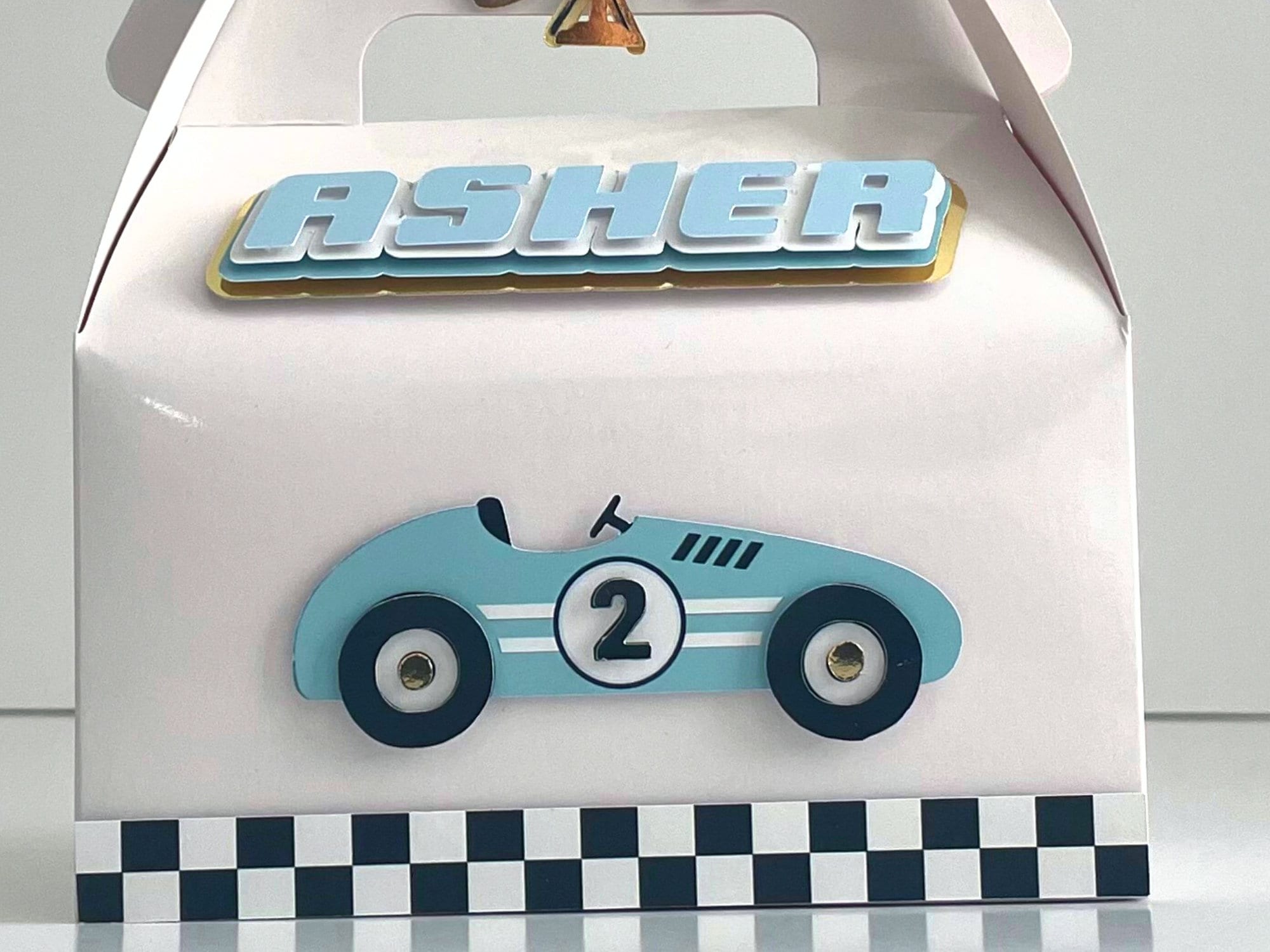 Personalized Race Car Goodie Box – Gable Party Favor – Set of 6 – Add ...