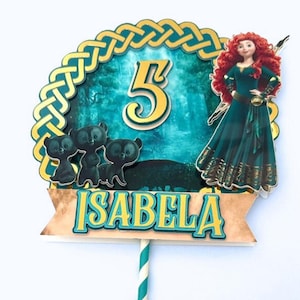 Merida Cake Topper, Princess Theme - Etsy