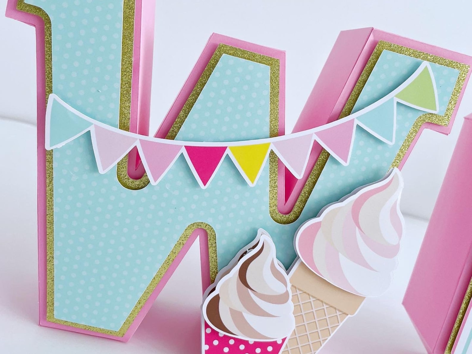 Ice Cream 3D Letters Ice Cream Letters Ice Cream Birthday - Etsy