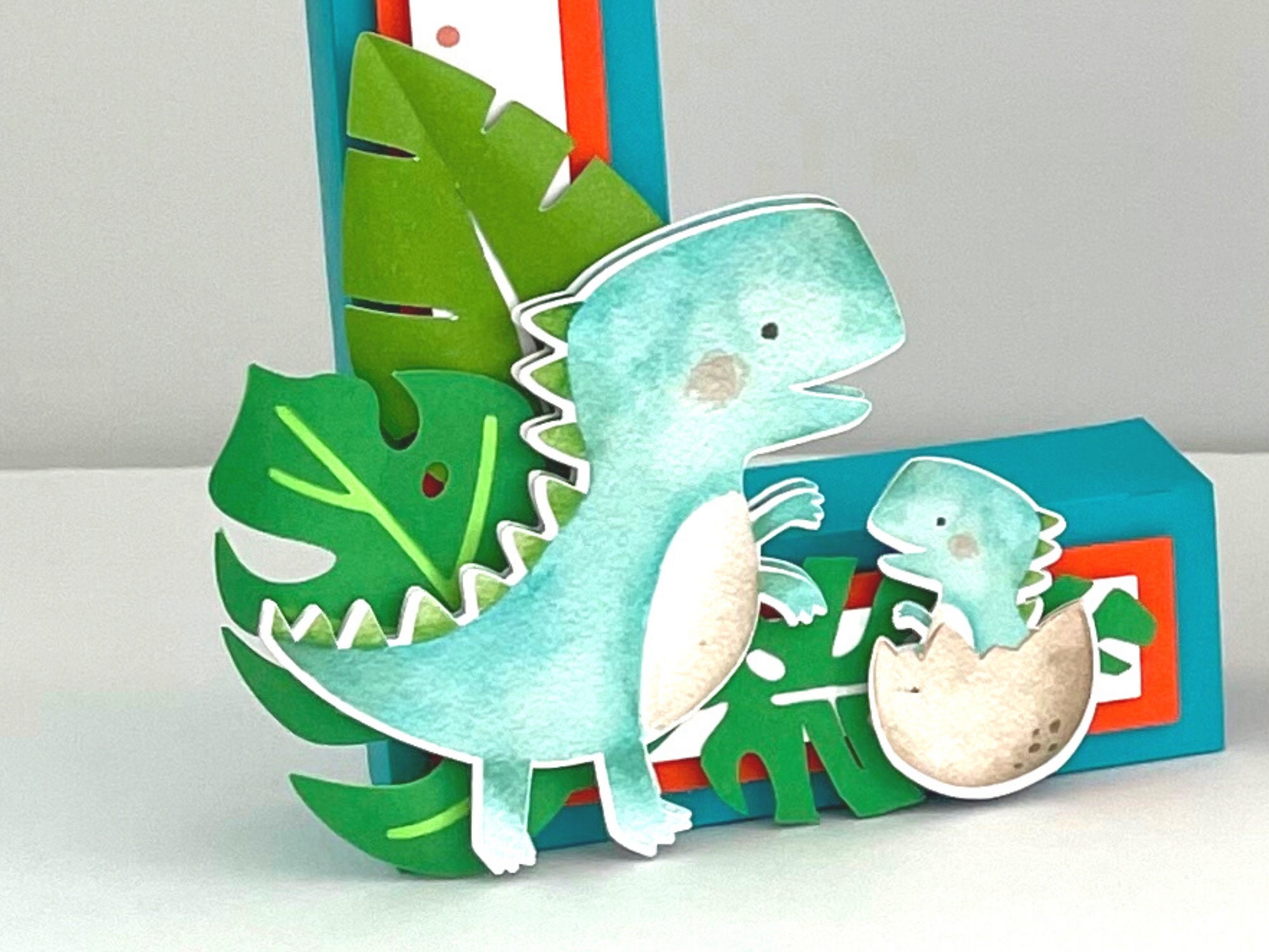 Dino 3D Letters, Dinosaur Birthday, Dinosaur Baby 3D Letters 7" Quality ...