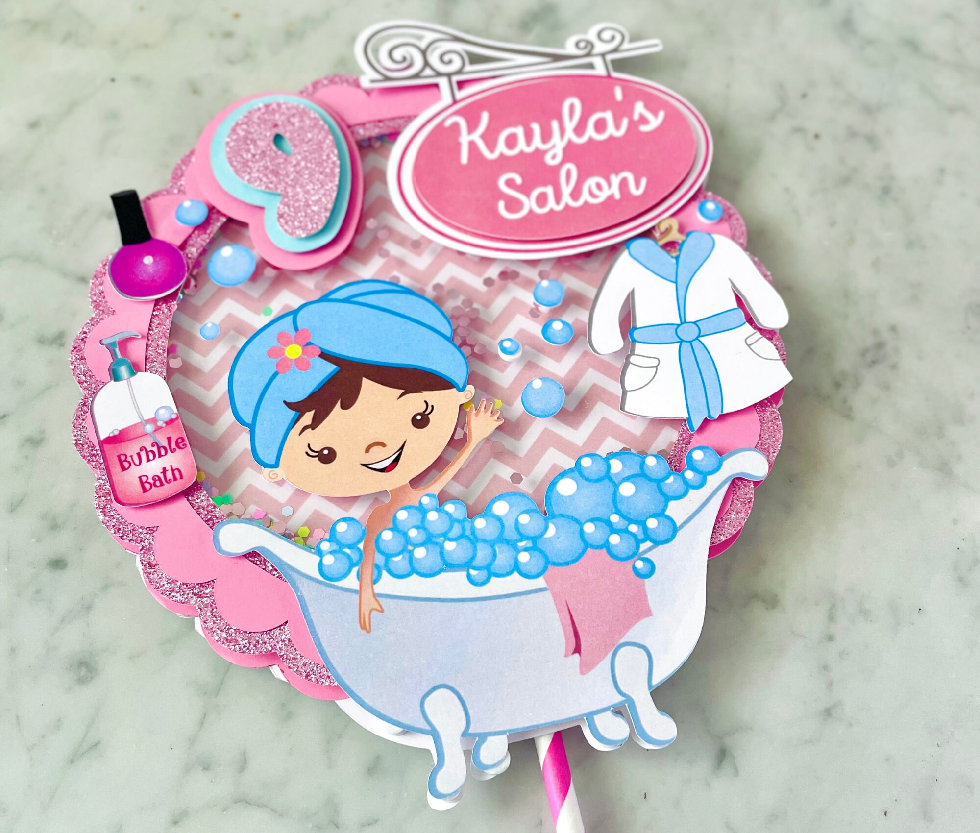 Personalized Spa Cake Topper, Spa Party Cake Topper, Spa Party, Nail ...
