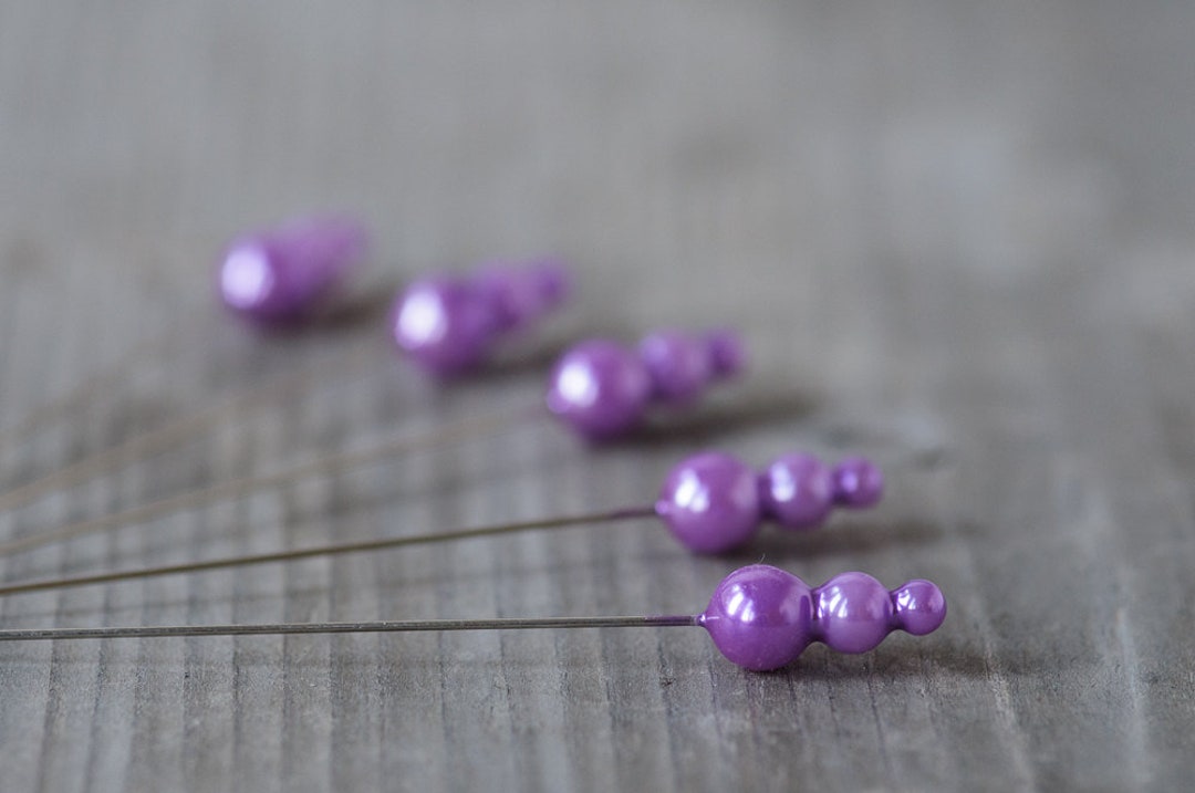 Wig Styling Pins, Large Corsage Pins, Purple Head Pins, Decorative Pins ...