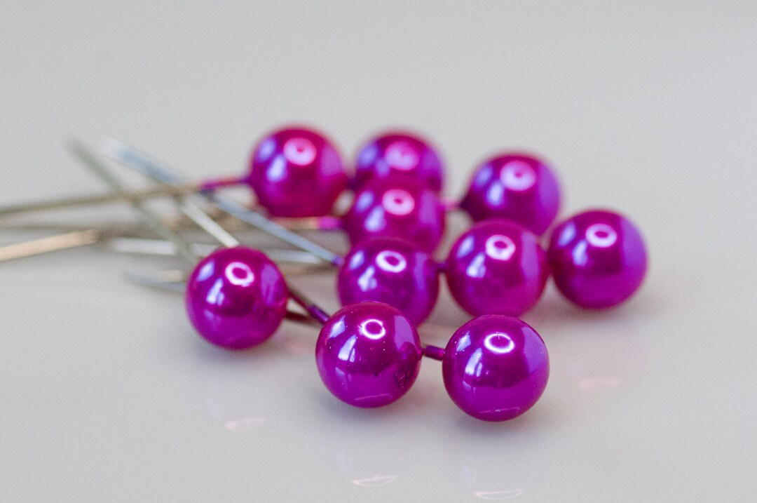 Large Pearl Deep Purple Corsage Pins 15mm Head, Decoration Pins, Big ...