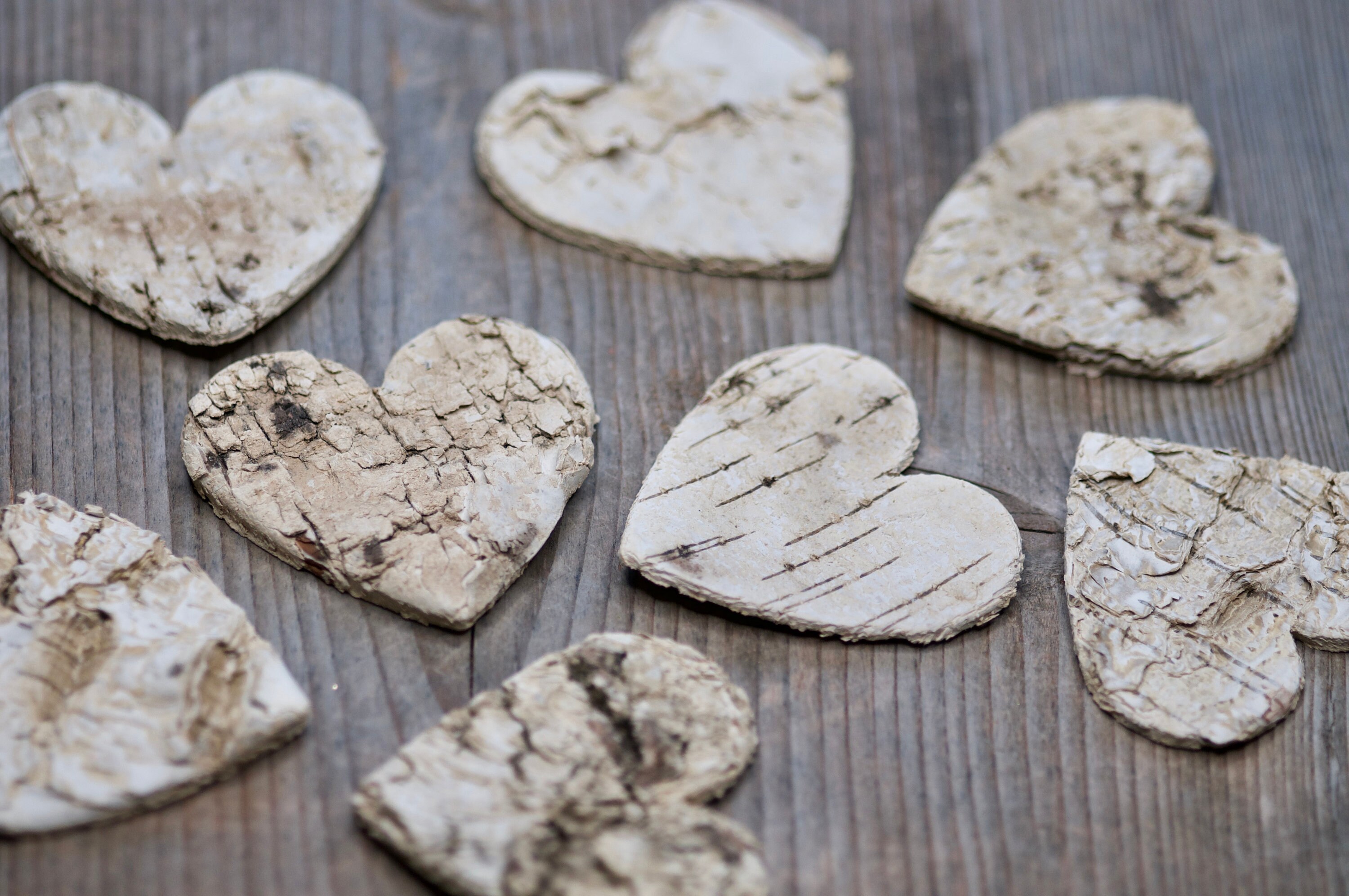 Birch Bark Heart 6cm Wedding Heart Decoration, Heart Confetti, Wooden ...