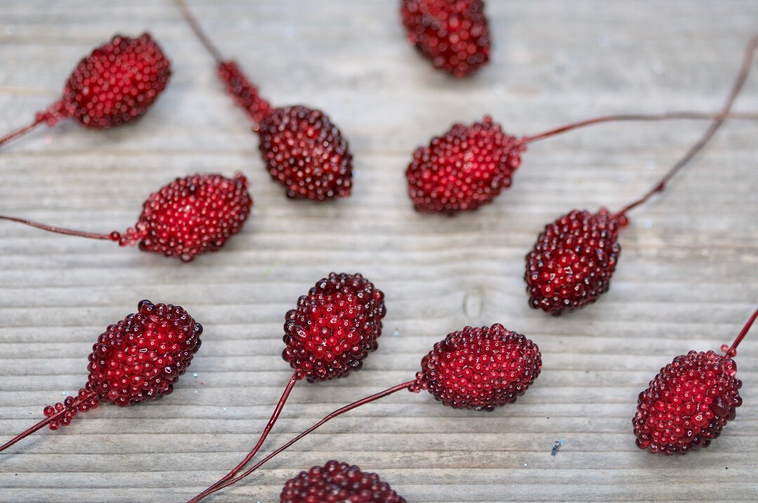 10pics Red Berries Fake Fruit, 2.5cm Craft Rasperries, Artificial ...