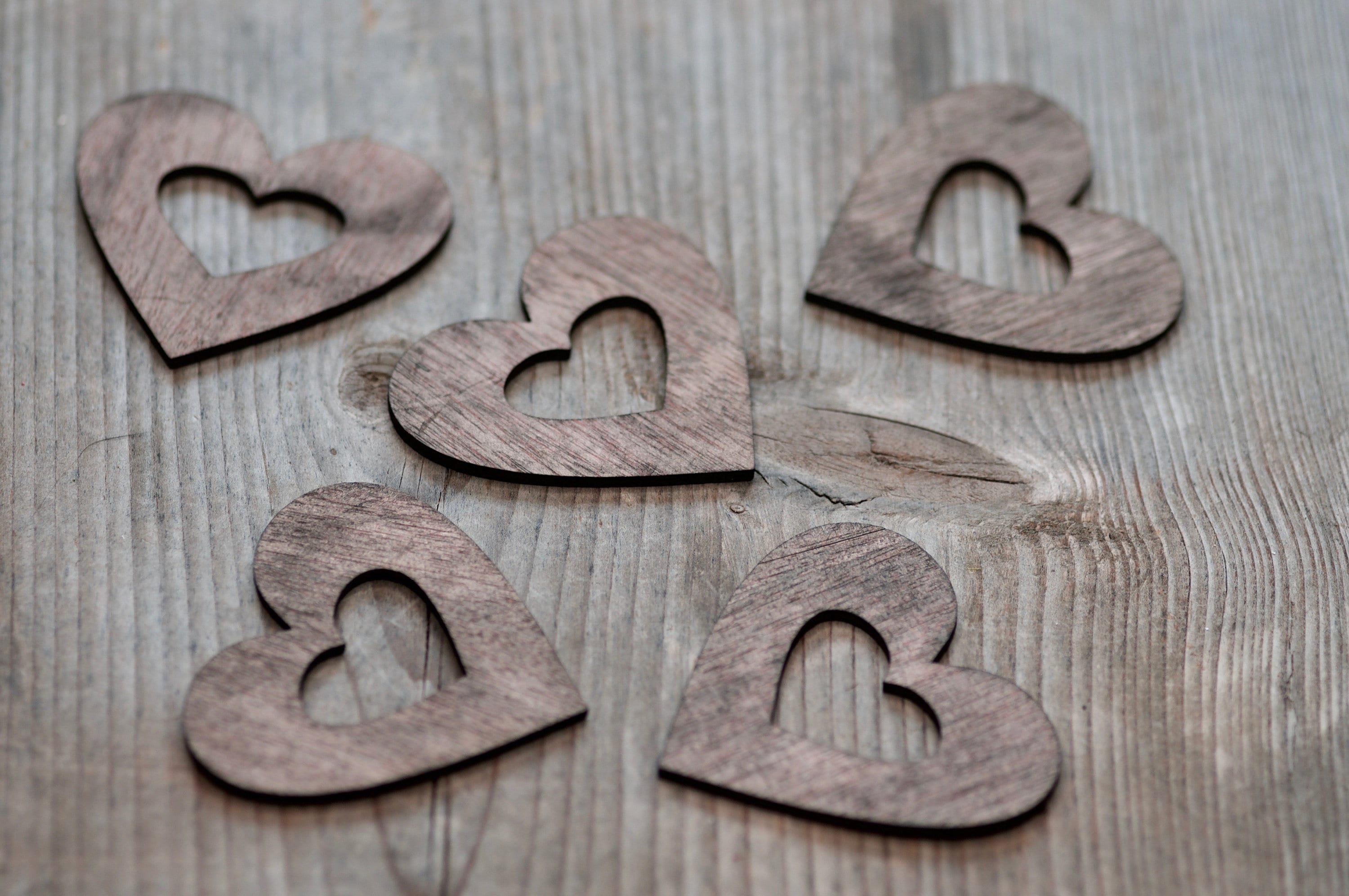 6cm Rustic Wooden Hearts Wedding Decor Natural Rustic Craft | Etsy