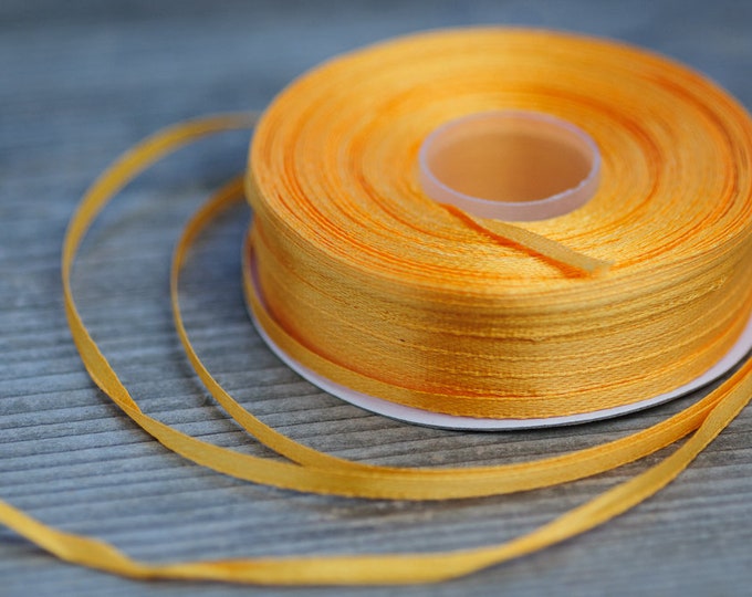 Dark Yellow Ribbon 3mm Satin Ribbon 99.5 Yard Skinny Craft Ribbon Gift ...