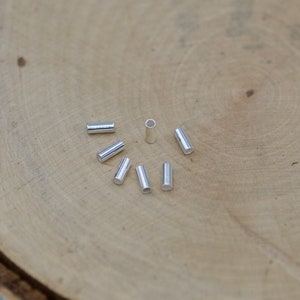 2mmx5mm Steling Silver Tube Connector, Silver Jewelry Components, Small ...