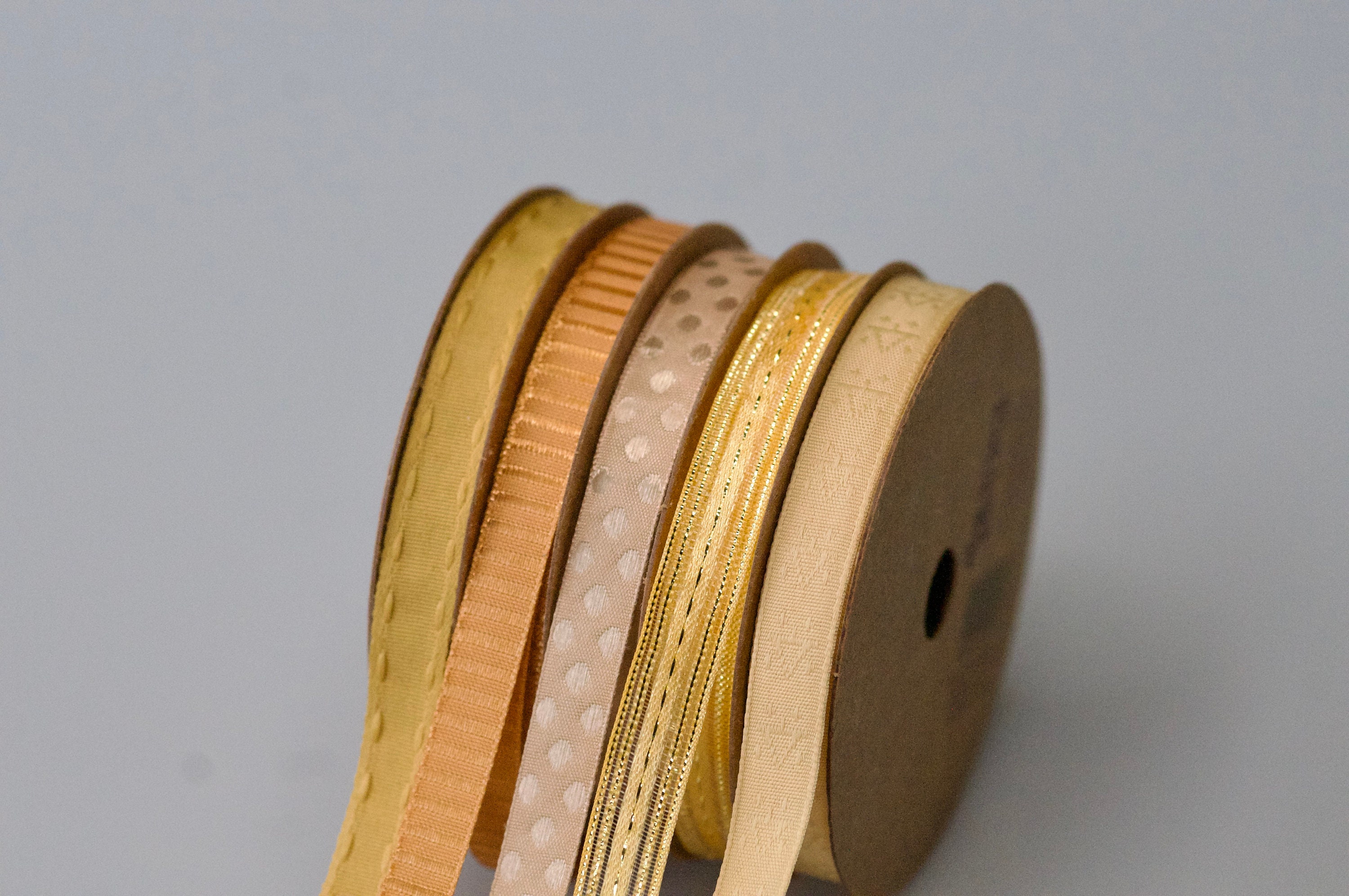 Gold Decorative Ribbon Set of 5 Summer Ribbons, Florist Ribbons ...