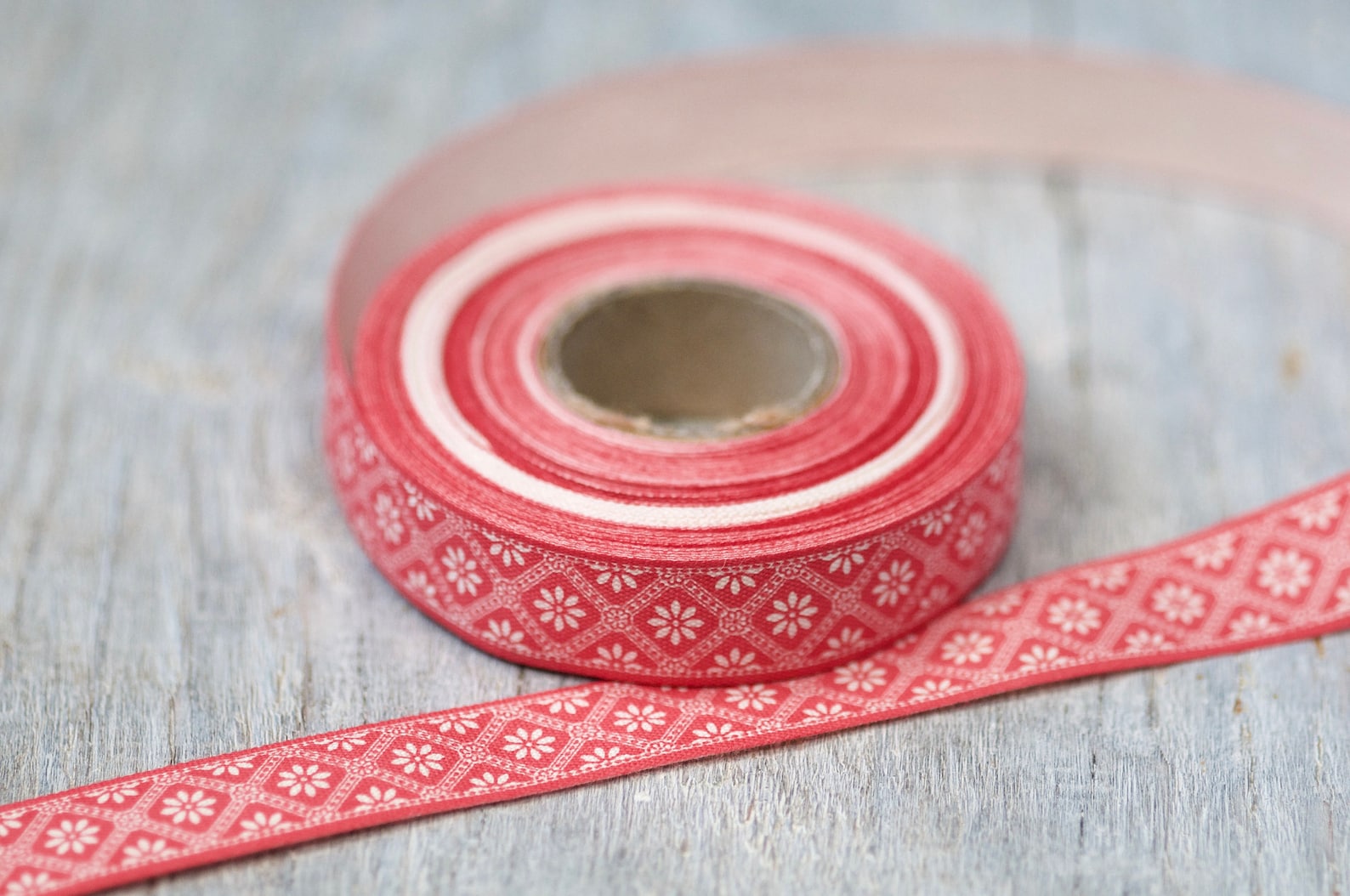 Red Rustic Cotton Ribbon Autumn Style 059 Thick 11yards | Etsy