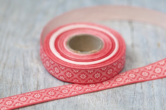 Red Rustic Cotton Ribbon Autumn Style 0 59 Thick 11yards Long Beautiful Fall Ribbon Decorative Printed Ribbon Fabric Ribbon Design Ribbon Etsy UK