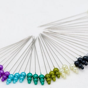 Large Wig Styling Pins, Corsage Pins Purple Head Pins Decorative Pins ...