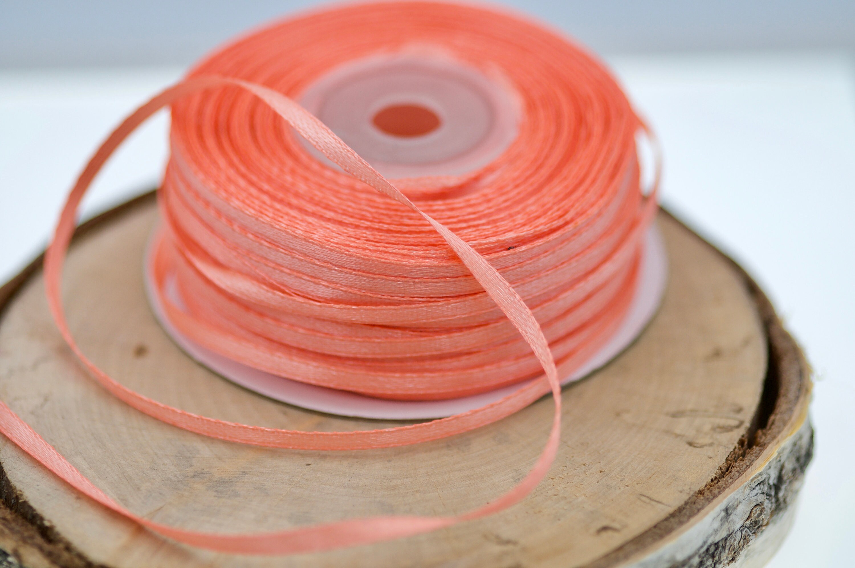 3mm Satin Ribbon Dark Peach Ribbon 99.5 yard Skinny Craft | Etsy