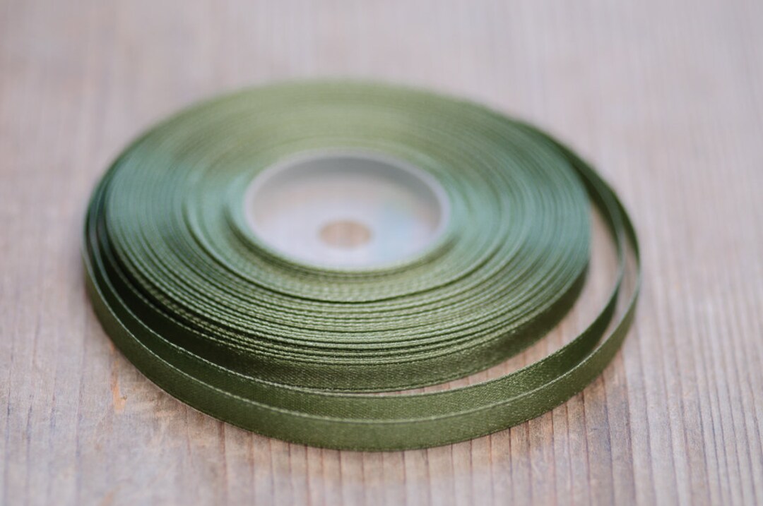 6mm Satin Ribbon Dark Army Green Ribbon Wedding Supply Florist Ribbon ...