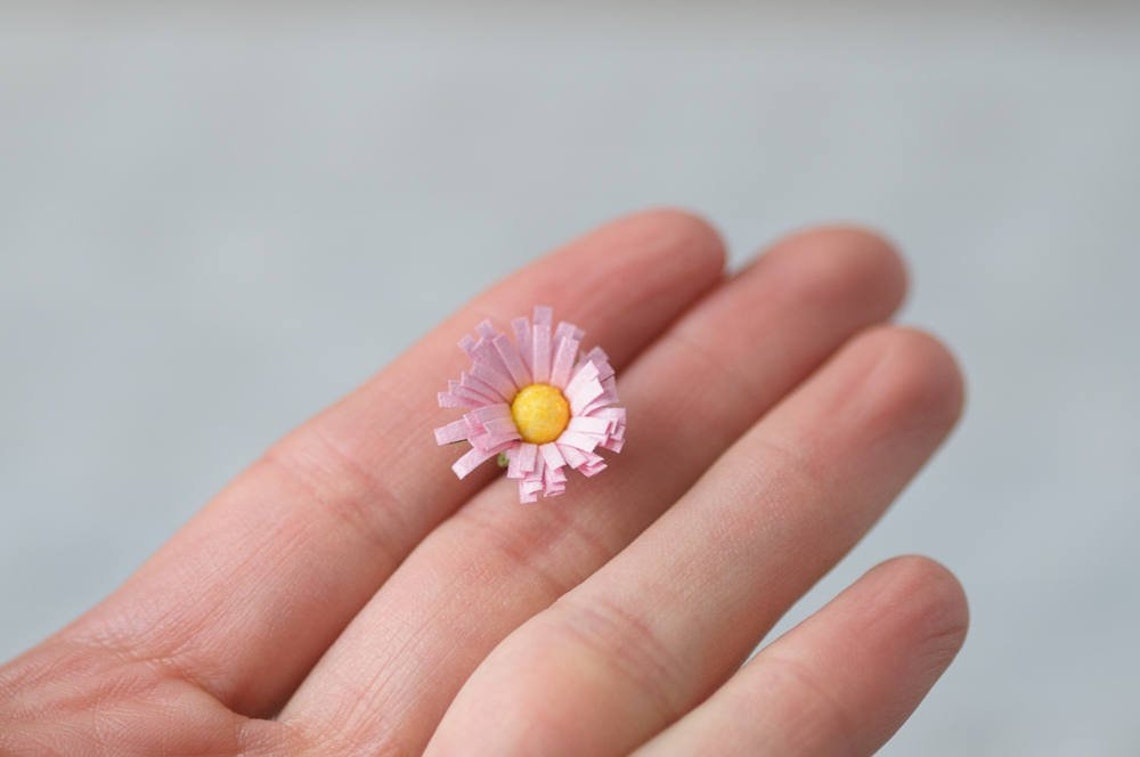 Pink Daisy Flowers Miniature Flowers Paper Flowers Paper Daisy - Etsy