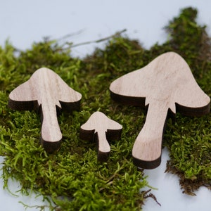 Wooden Mushroom Shapes Mix of 3 Sizes, Craft Mushroom Blanks, Wood ...
