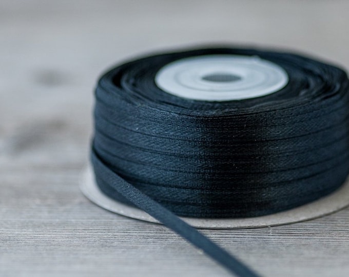Black 3mm Satin Ribbon 99.5 Yard Thin Ribbon Decorative Ribbon Craft ...