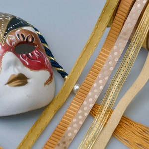 Gold Decorative Ribbon Set of 5 Summer Ribbons, Florist Ribbons ...