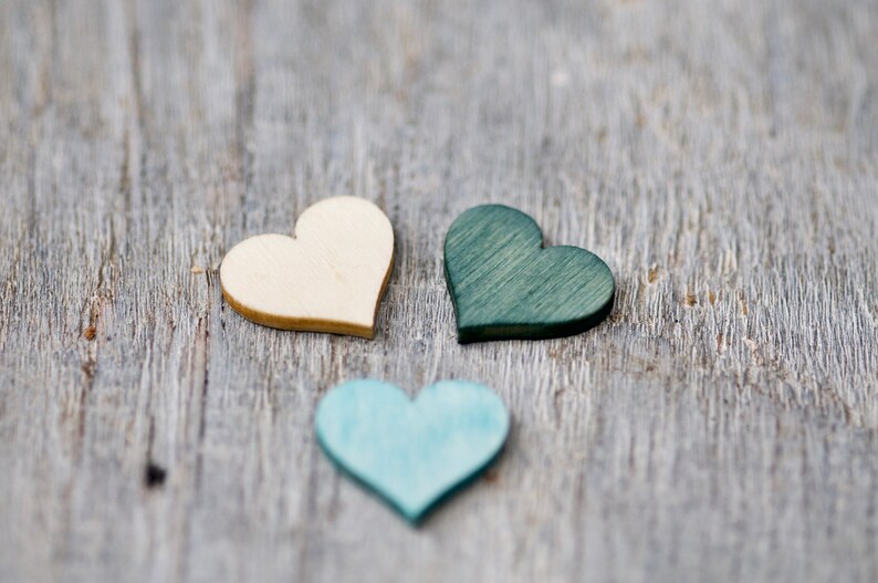 36pics Small Wooden Hearts 2cm Mix of 3 Colors Blue Craft - Etsy