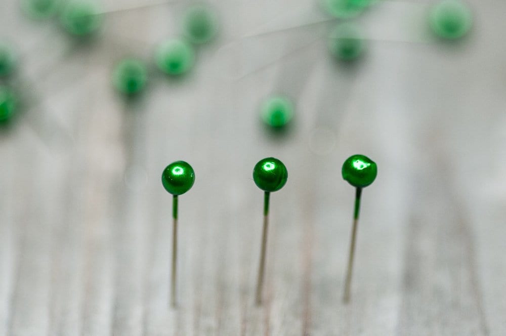 22mm Long Head Pins Small Pins Emerald Green Corsage Pins | Etsy