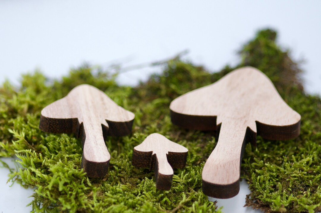 Wooden Mushroom Shapes Mix of 3 Sizes, Craft Mushroom Blanks, Wood ...