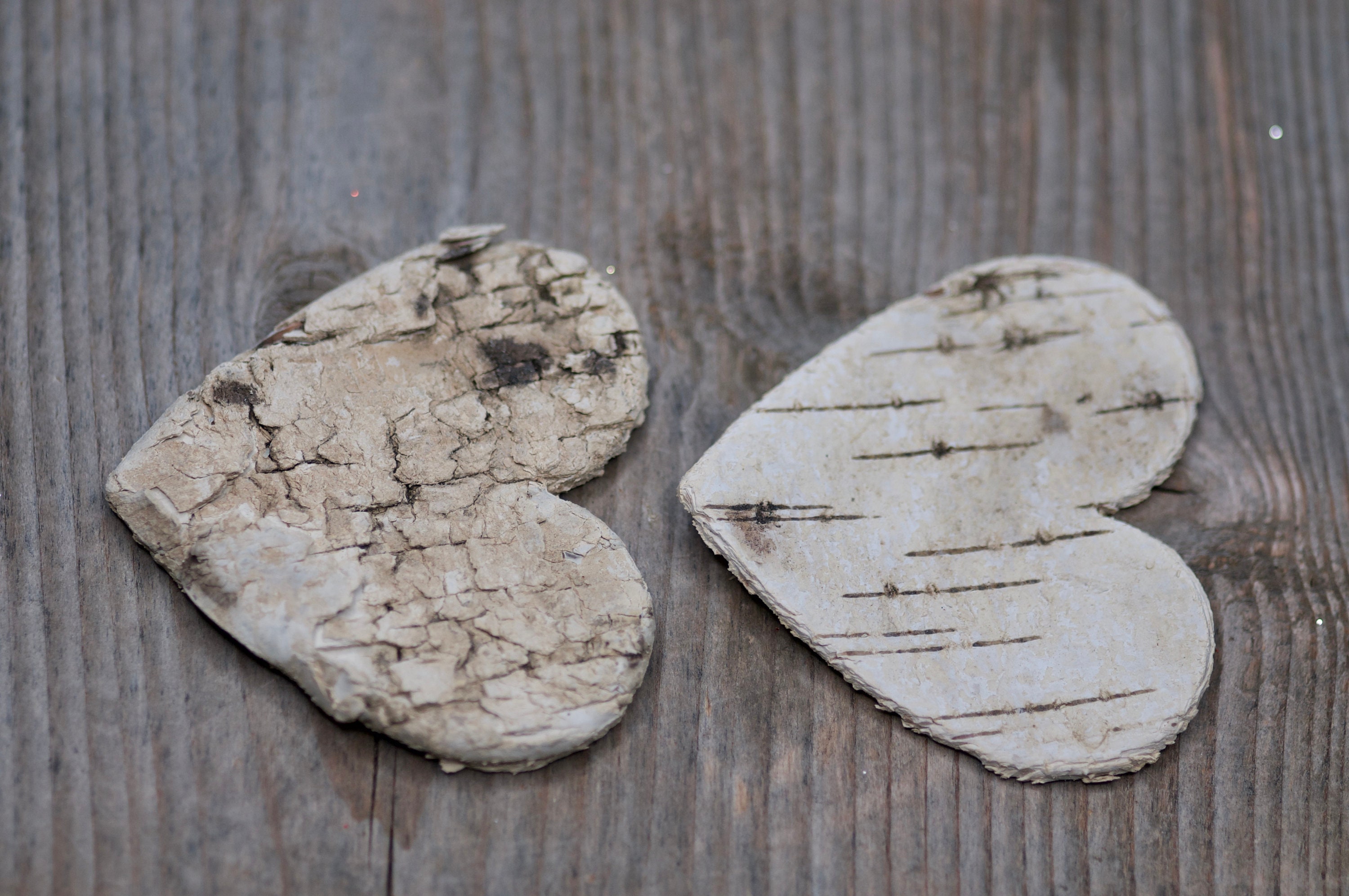 Birch Bark Heart 6cm Wedding Heart Decoration, Heart Confetti, Wooden ...