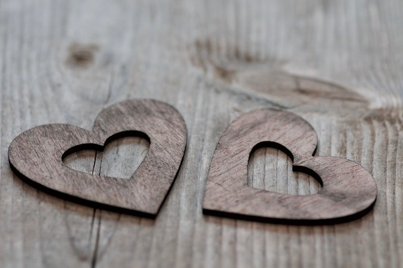 6cm Rustic Wooden Hearts Wedding Decor Natural Rustic Craft - Etsy