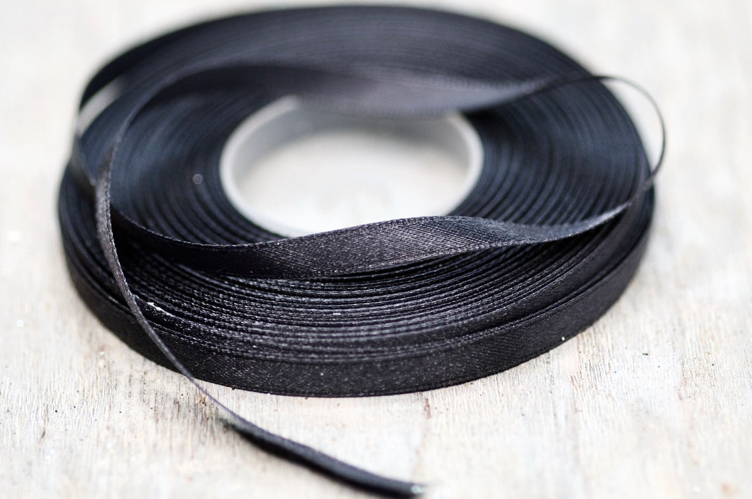Satin Ribbon Charcoal Grey 6mm 35yards Wedding Ribbon DIY Craft Ribbon ...
