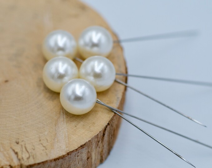 Large Pearl Ivory Corsage Pins 15mm Head, Decoration Pins, Wedding ...