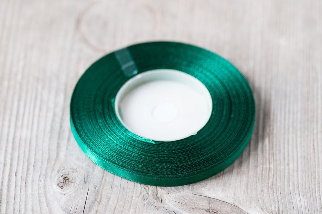 6mm Emerald Green Ribbon Satin Ribbon Forest Green Skinny Ribbon Ribbon ...