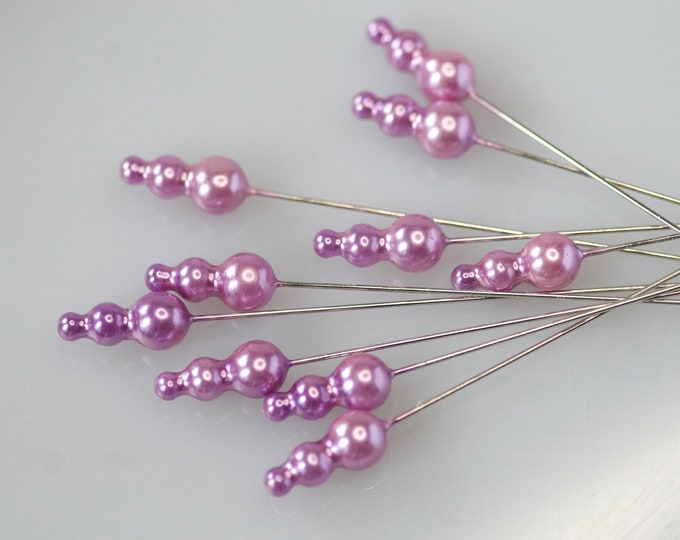 90mm Wig Styling Pins, Large Corsage Pins, Dirty Purple Head Pins ...