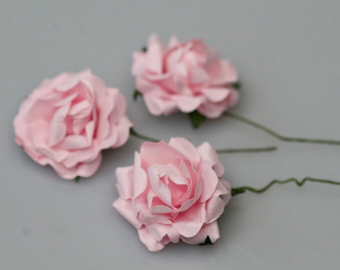 Small Pink Roses Paper Flowers, DIY Craft Flowers Head Crown Flowers ...