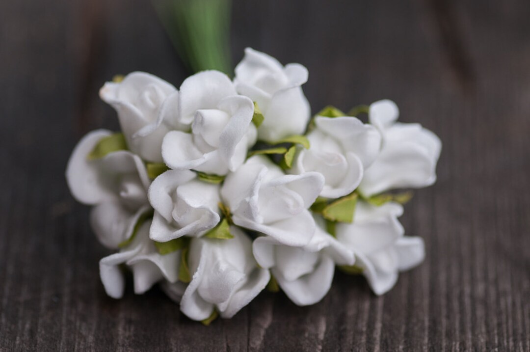 White Foam Roses Bunch of 12 Artificial Roses Wedding Flowers Fake ...