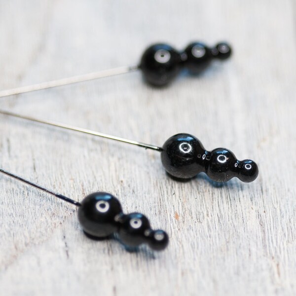 Black Head Pins - Etsy
