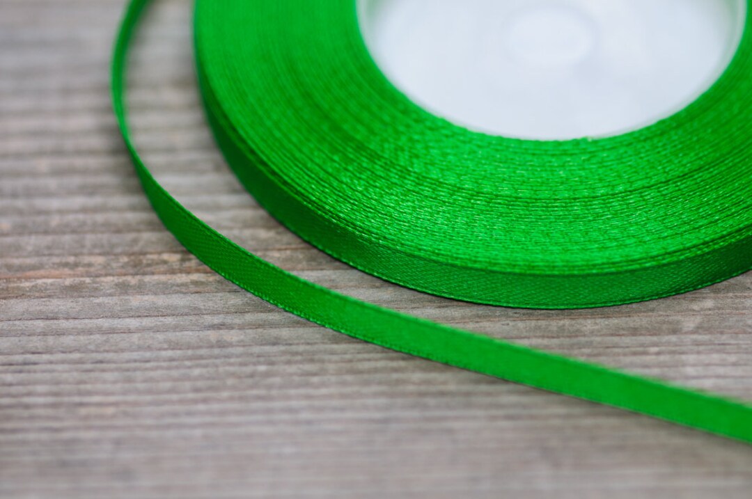 6mm Satin Ribbon Bright Green Ribbon Wedding Supply Florist Ribbon ...