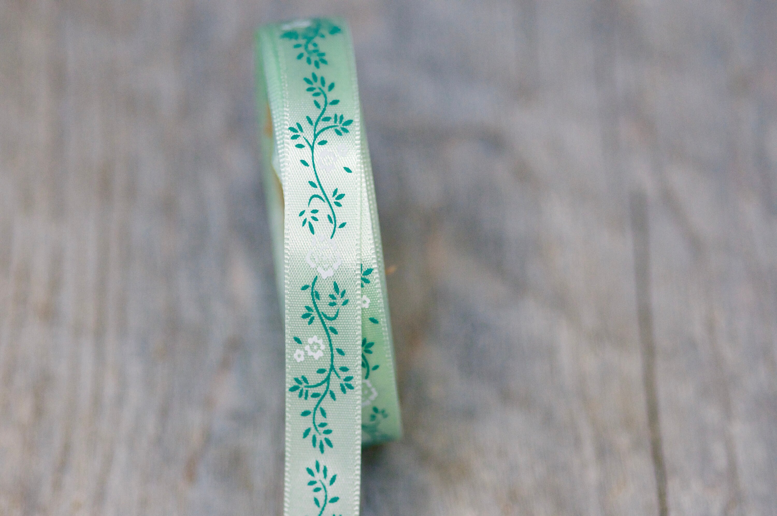 Mint Ribbon with Floral Design 10m long 1.2cm Wide Craft | Etsy