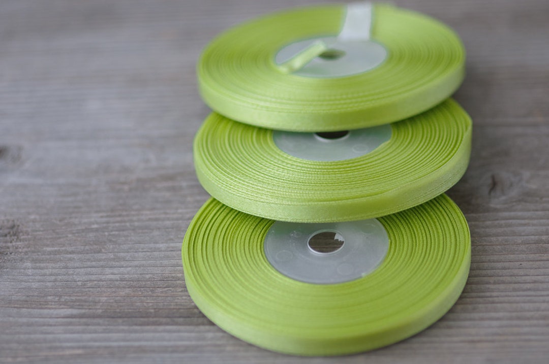 6mm Florist Ribbon Satin Ribbon Apple Green Ribbon Wedding - Etsy