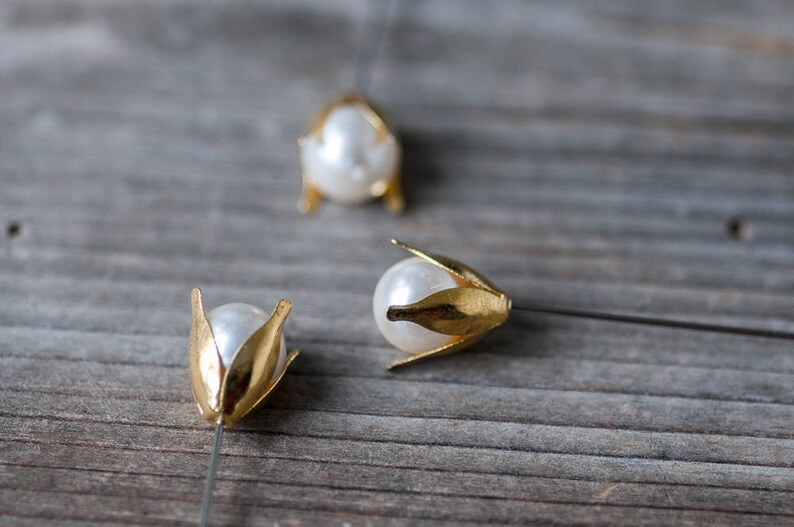 Large Flower Head Pins Decorative Pins Golden Wedding Pins | Etsy